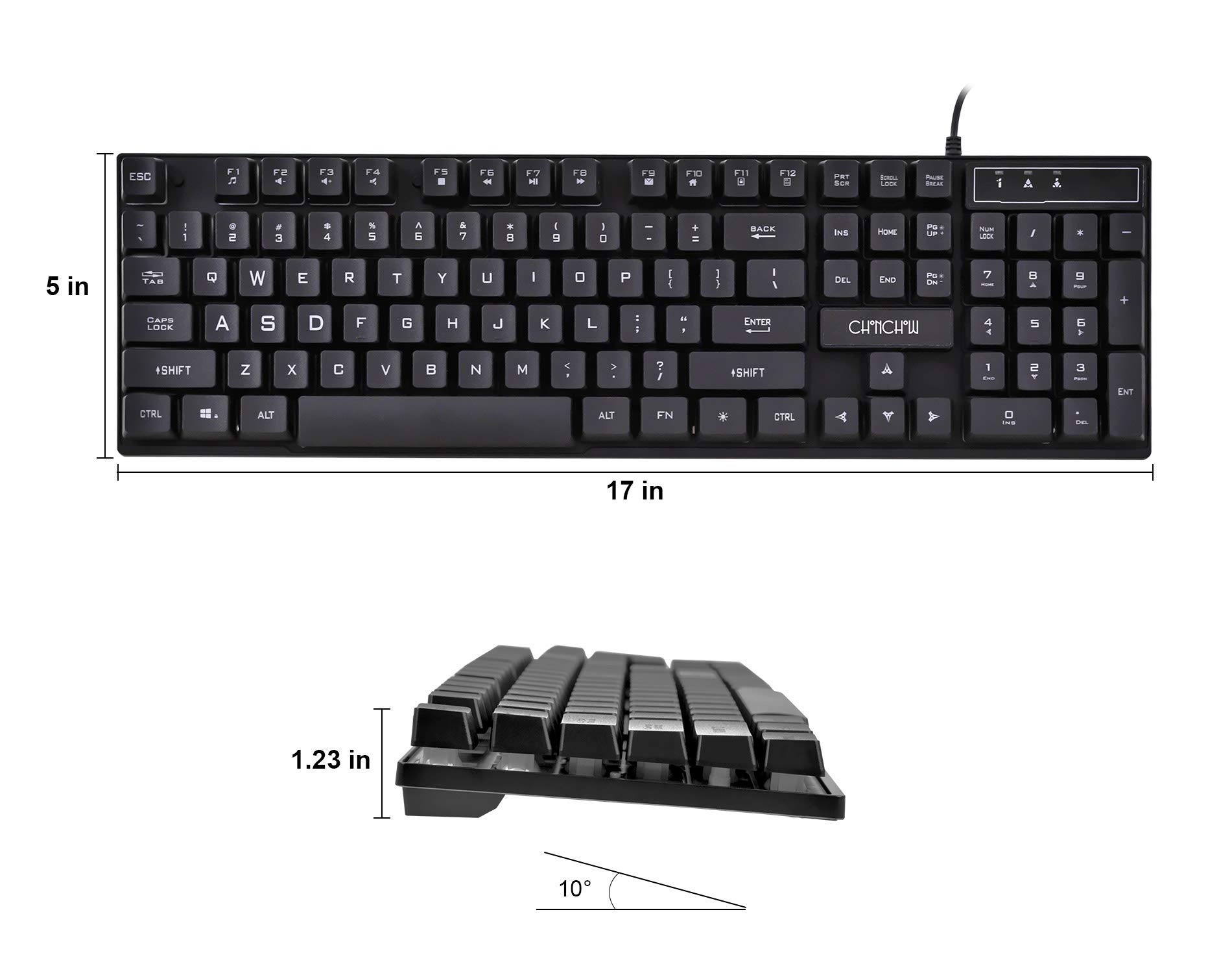 (Upgrade Version) CHONCHOW LED Backlit Gaming Keyboard and Mouse Combo USB Wired Rainbow Gaming Keyboard Mechanical Feeling for PS4 PC Windows Mac,Black (Renewed)
