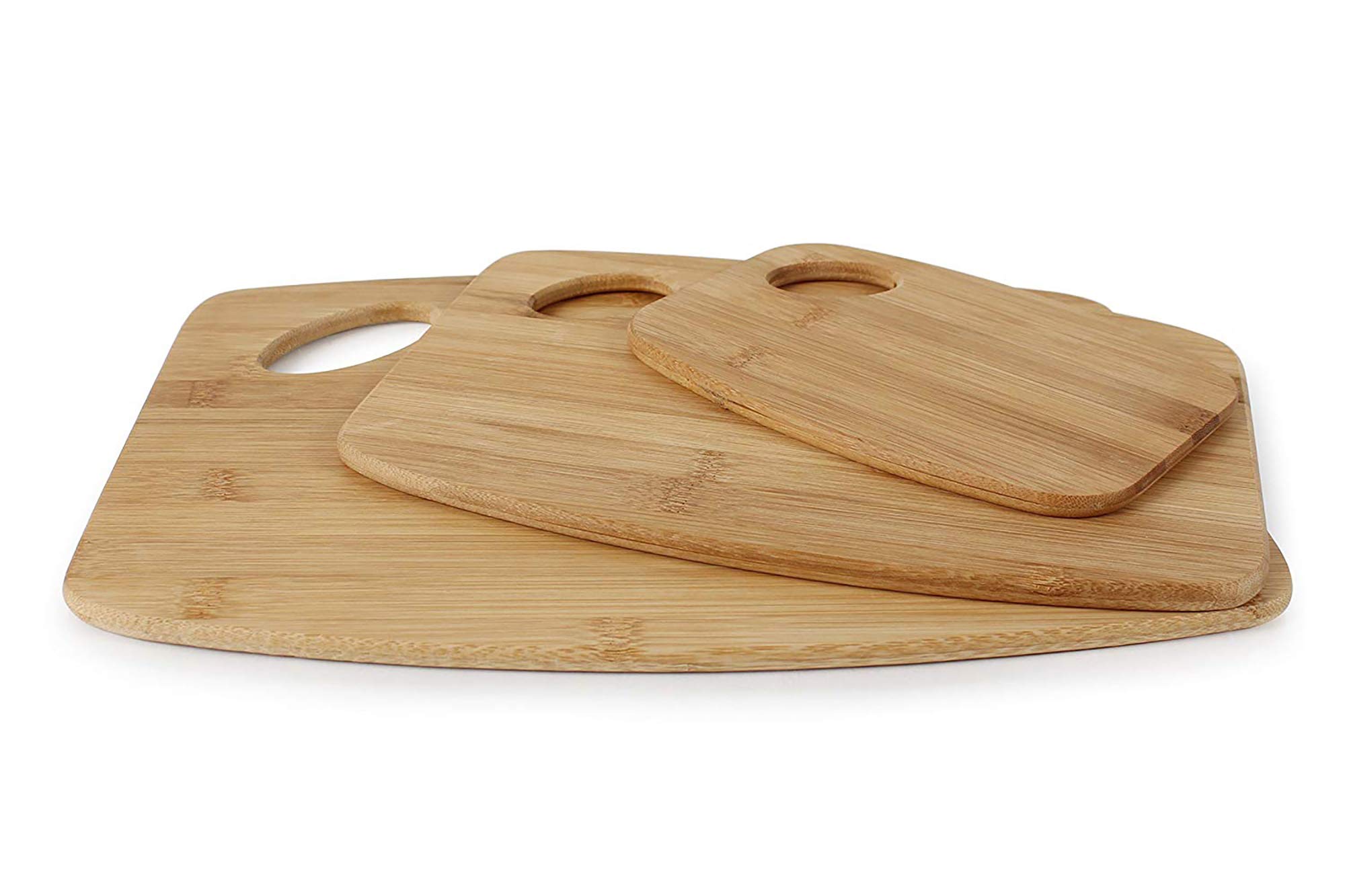 (Set of 12) 12"x9" Round Edge Bulk Plain Bamboo Cutting Board | For Customized Engraving Gifts | Wholesale Premium Bamboo Board (With Handle)