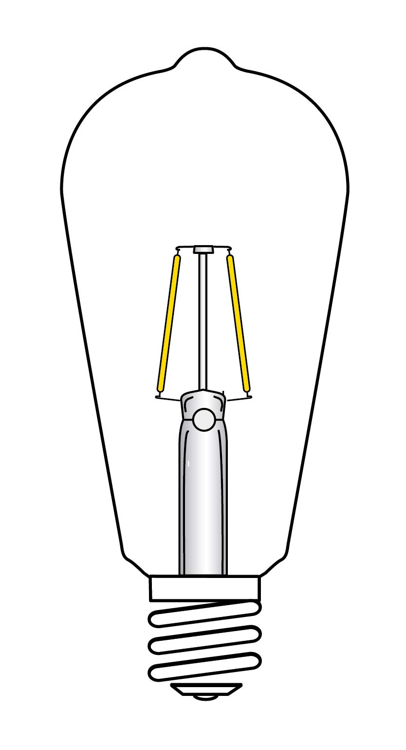 (Pack of 6) Satco S9579, 6.5/ST19/AMB/LED/E26/23K/120V, LED Light Bulb6