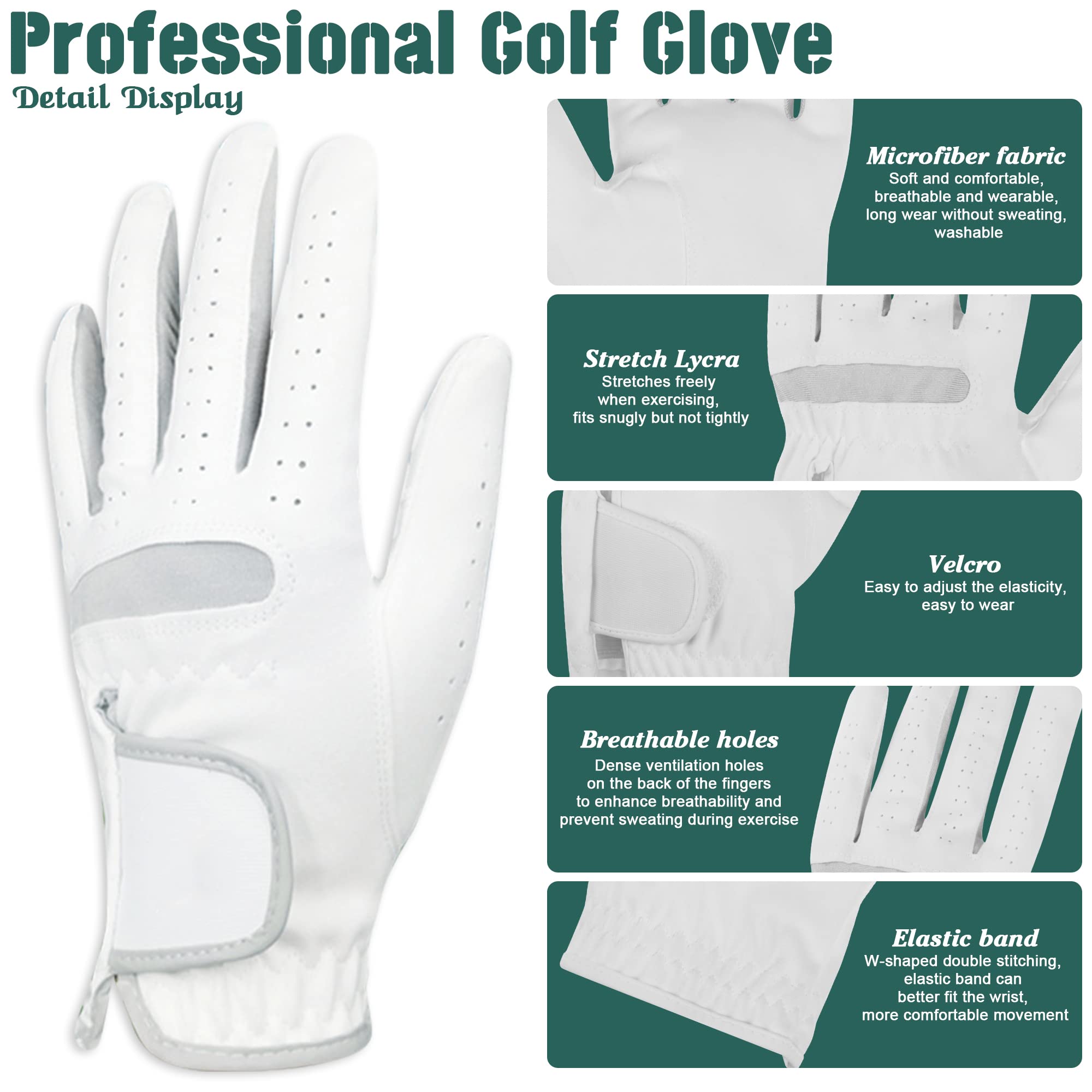 [2 in 1 Upgraded Design] Seltureone for Quest 2 VR Golf Club Handle Grips+ Professional Golf Glove, Accessory for Quest 2, Quest, Rift S Controller Enhance VR Game Experience, L
