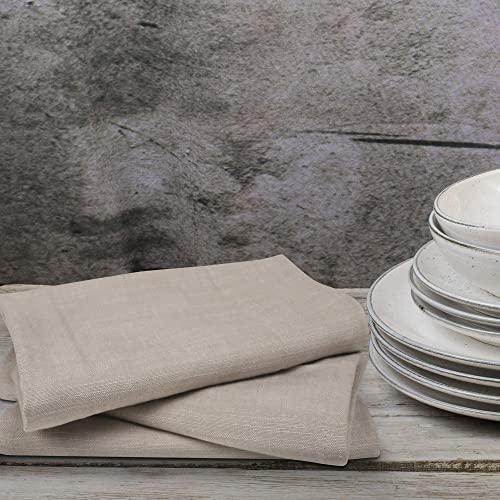 [20"x30", 6 Pack] Premium Kitchen Towels and Dishcloths Sets, Cotton Dish Towels for Kitchen, Beige/White Dish Cloths for Washing Dishes, Hand Towels for Kitchen, Tea Towels & Bar Mops for Kitchen