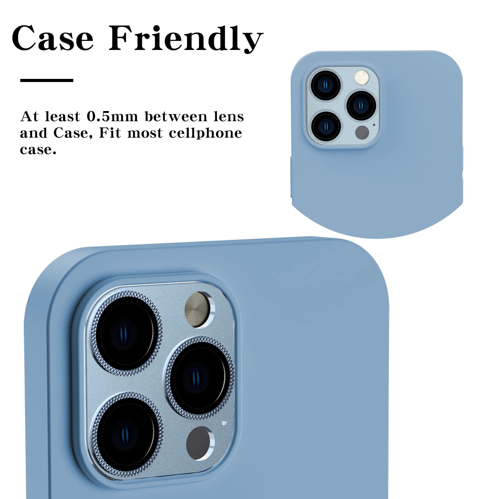 [2 Pack ] GAHOGA Camera Lens Protector Compatible for iPhone 13 Pro(6.1") /13 pro max(6.7") Electroplating anti-reflection treatment/Alloy Frame/HD/Shatterproof/with Cleaning Kit -Sierra Blue