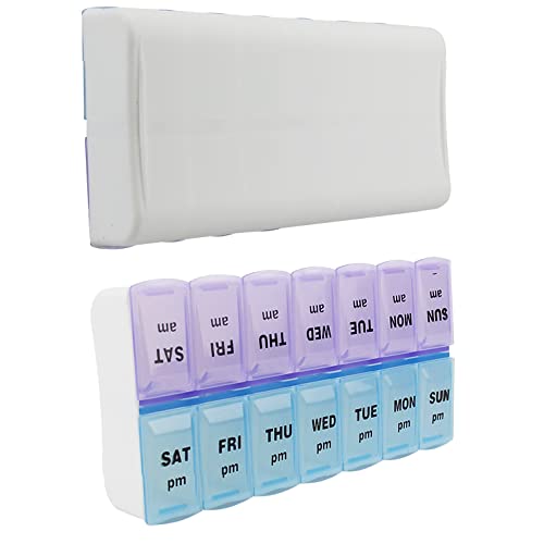 (TM) Weekly 7-Day AM and PM Travel Pill Container Medicine Box with 14 Compartments Home Supplies Organizers and Storage