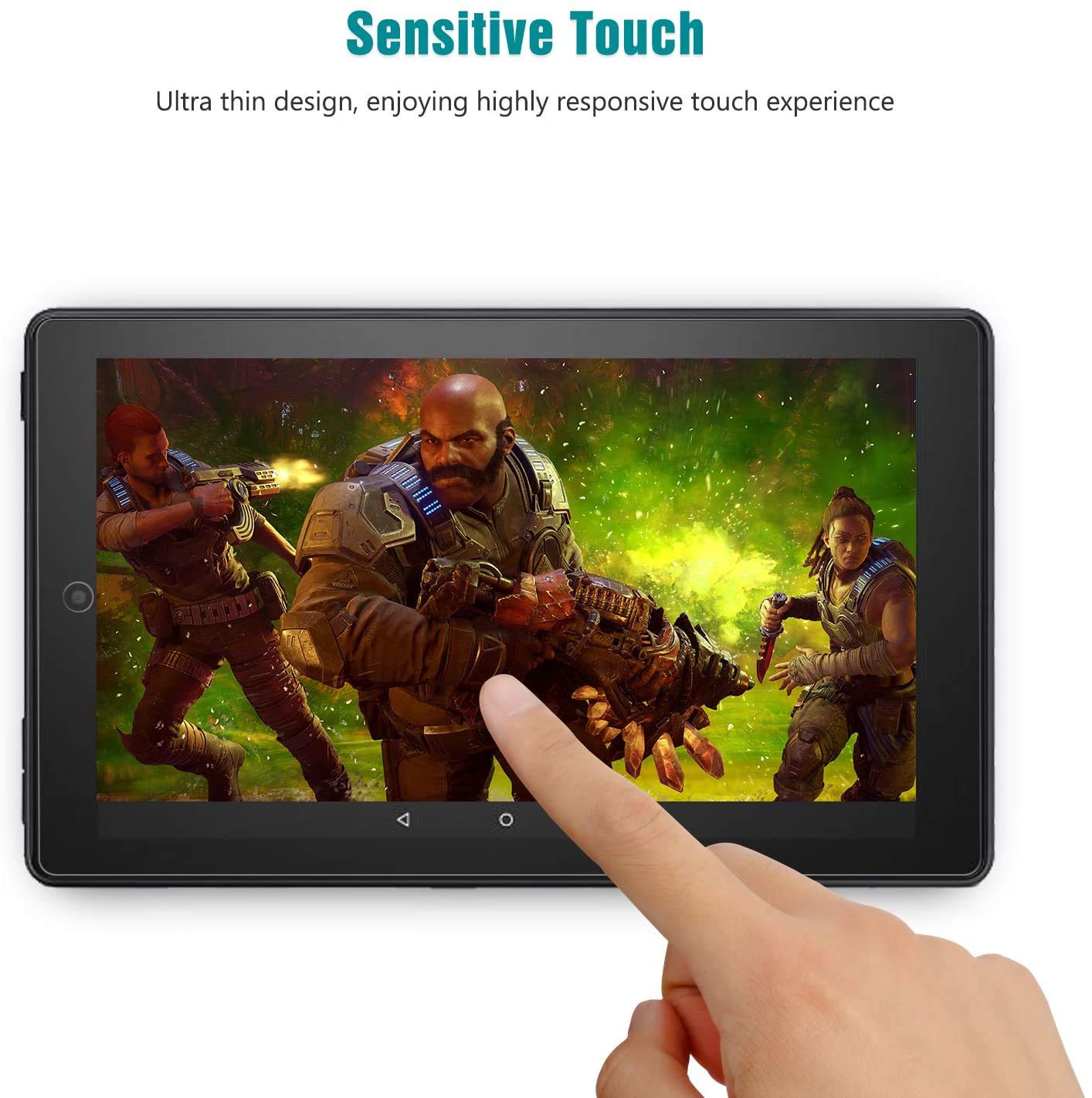 [2 Pack] All-new Fire 7 Screen Protector (9th / 7th Generation, 2019/2017 Release),EC-Touch 9H Hardness HD Anti-Scratch Bubble Free Tempered Glass for Fire 7 Inch 2019/2017 (Fire 7-2p)