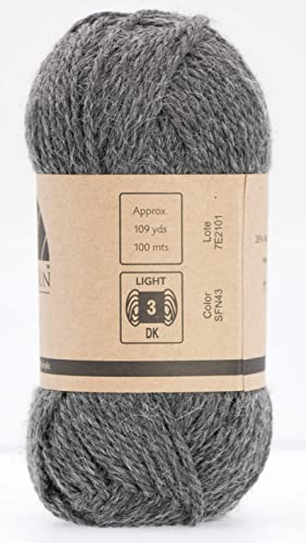 [ Set of 3 Small Gorgeous Skeins ] Alpaca Yarn Blend [ Umayo ] [ DK ] #3 (5.25 Ounces/150 Grams Total) Lovely and Soft to Enjoy Knitting - Crocheting - Weaving [ Grey ]