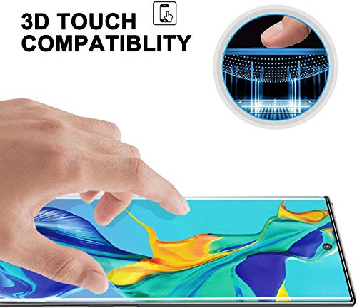 [2+2 Pack] Galaxy Note 10 Plus Screen Protector Include 2 Pack Tempered Glass Screen Protector +2 Pack Tempered Glass Camera Lens Protector,3D Curved,HD Clear for Samsung Galaxy Note 10 Plus