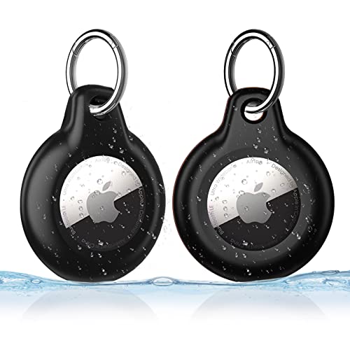 [2 Pack] Airtag Keychain and Airtag Holder, Suitcase Luggage Tracker, Perfect Tracker Cover for Apple AirTag Comes with Snap Keyring for Pets, Car Keys, Kids Bags, Valuables and More