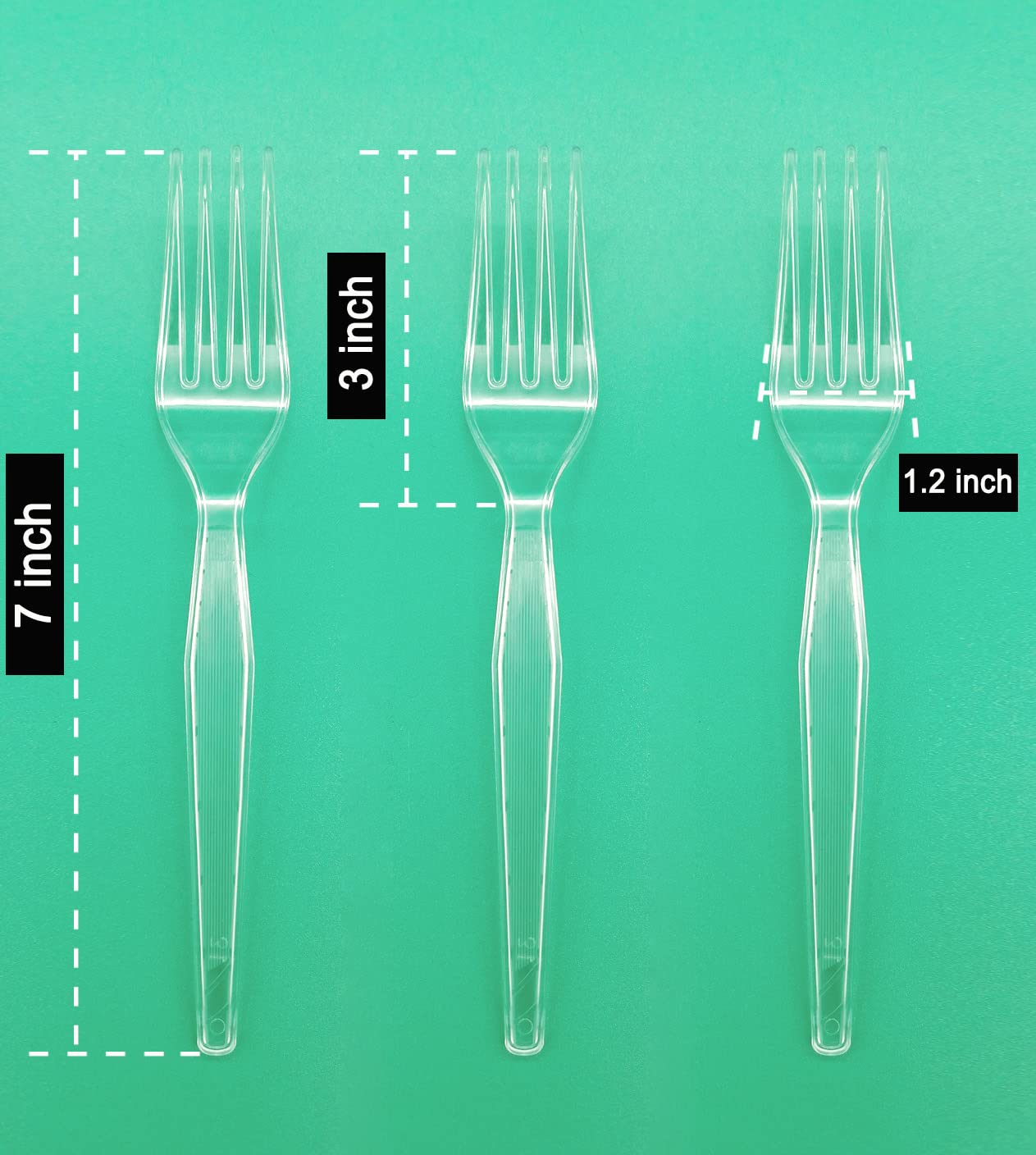 [100 Count] Clear Plastic Forks Heavy Duty, Disposable Plastic Forks Heavy Weight Utensils for Parties, Picnics, Big Event, Daily Use