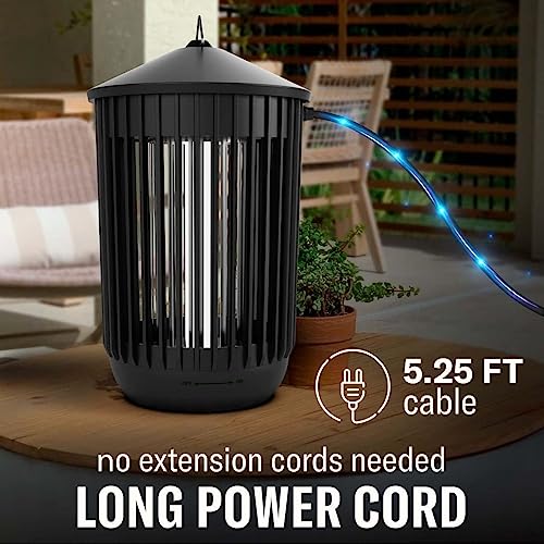 [2 in 1] Bug Zapper + Attractant - Effective 4800V Mosquito Killer - Electric Insect Fly Trap, Waterproof Indoor & Outdoor - Bright Light Bulb Lamp for Backyard, Patio, Home, Plug-in