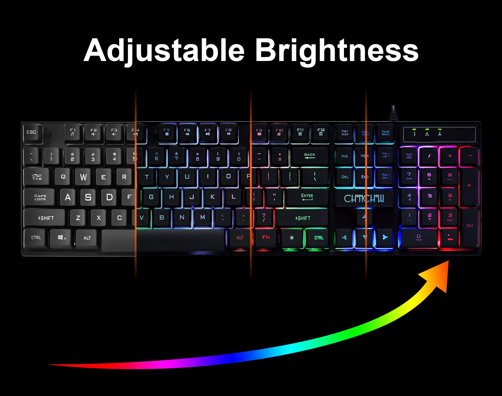 (Upgrade Version) CHONCHOW LED Backlit Gaming Keyboard and Mouse Combo USB Wired Rainbow Gaming Keyboard Mechanical Feeling for PS4 PC Windows Mac,Black (Renewed)