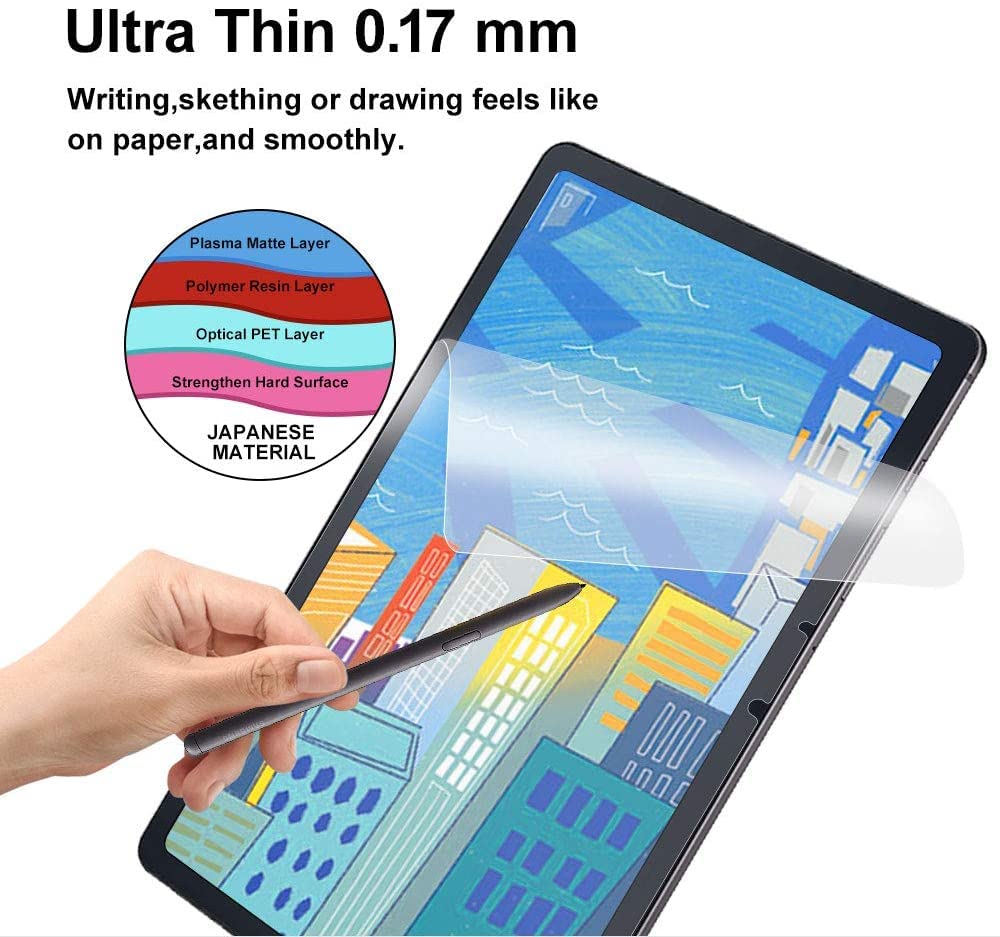 [2 Pack] Zeking Paperfeel Screen Protector Compatible with Samsung Galaxy Tab S8+/S8 Plus 12.4" (SM-X800/ X806), [Feel Like Paper Film Writing] Anti Glare Tablet PET Film for S-Pen