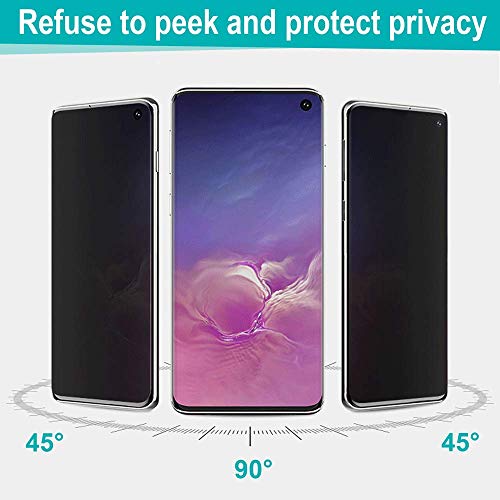 [2 Pack] YWXTW Galaxy S10 Plus Privacy Screen Protector, Tempered Glass Anti-Spy 9H Hardness Black Film for Samsung Galaxy S10 Plus, 3D Touch Anti-Peek Anti-Scratch Bubble Free Easy Install