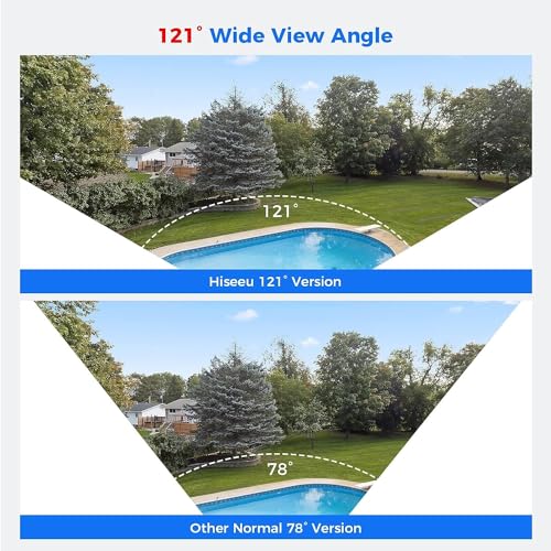 [121°Wide Angle+16Channel] Hiseeu 8MP/4K PoE Security Camera System,w/8Pcs 5MP IP PoE Security Camera Outdoor&Indoor,2 Way Audio,Waterproof,Alarm Light,Playback,3TB HDD,24/7 Home Surveillance NVR Kit