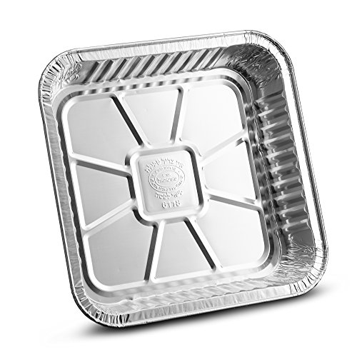 [20 Pack - 8"x8"] Propack Disposable Aluminum Foil Meal Prep Cookware Square Pans, Oven, Toaster, Grill, Cooking, Roasting, Broiling, Baking, Event, Take Out, Restaurant