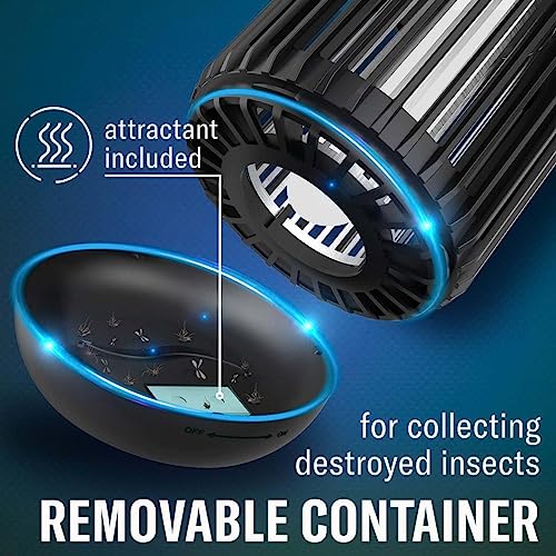 [2 in 1] Bug Zapper + Attractant - Effective 4800V Mosquito Killer - Electric Insect Fly Trap, Waterproof Indoor & Outdoor - Bright Light Bulb Lamp for Backyard, Patio, Home, Plug-in