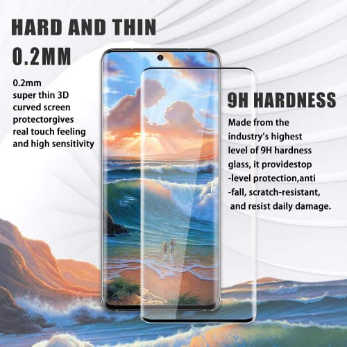[2+2 Pack] Galaxy S21 Ultra 5G Glass Screen Protector and Camera Protector, HD Clear 9H Tempered Glass Scratch Resistant, Fingerprint Unlock, Full Coverage for Samsung Galaxy S21 Ultra Screen Saver (6.8 Inch)