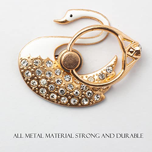 [2 Packs] Swan Glitter Bling Bling Phone Ring Holder, Sparkle Phone Ring Grip Artificial Diamond Stand,Rhinestone Cell Finger Ring for Phones,Pad