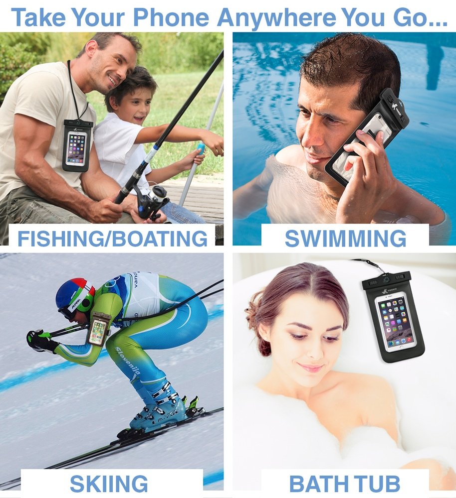 [ PREMIUM QUALITY ] Universal Waterproof Phone Holder with ARM BAND, COMPASS & LANYARD - Best Floating Waterproof Phone Case For iPhone 14 Pro Max/ 13 Pro Max/ 12 Pro Max/ 11/ S22 - Dry Waterproof Bag