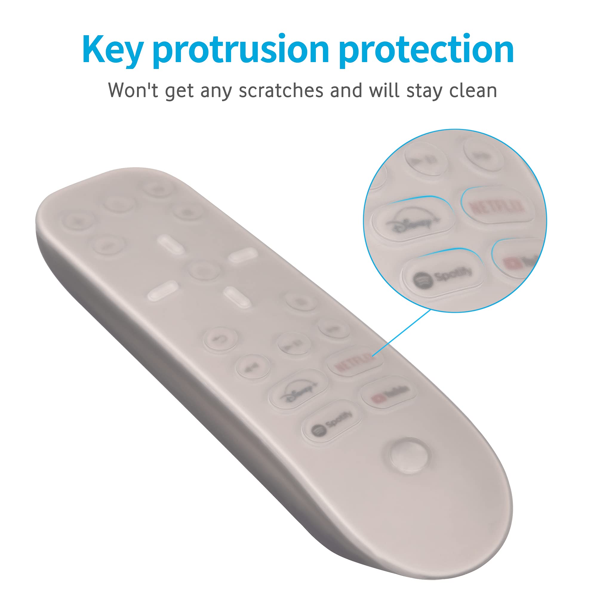 [2 Pcs] Protector Cover for PlayStation 5 Media Remote Cover, Anti-Slip Silione Skin Case Sleeve for PS5 Remote Control, Shock Absorption Washable (Gray+Transparent)