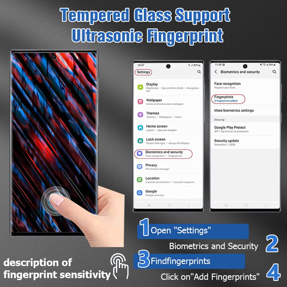 [1+2 Pack] Galaxy S23 Ultra Privacy Tempered Glass Screen Protector + Camera Lens Film [9H Hardness] [ 3D Full Coverage] [Anti-Fingerprints] for Samsung Galaxy S23 Ultra 5G (6.8 Inch)