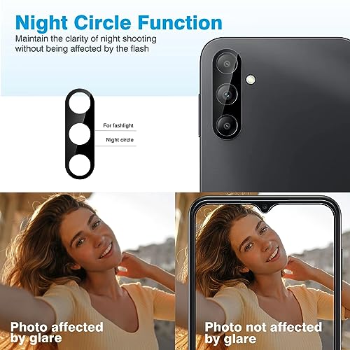 [3+2 Pack] OMOTON Screen Protector for Samsung Galaxy A14 5G, 3 Pack protector & 2 Pack Camera Lens Tempered Glass Compatible with Samsung A14 (6.6 Inch, 2023 Released), Guide Frame/Bubble Free
