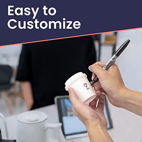 [100 Pack] 4 Oz Disposable Paper Coffee Cups with White Lids, Espresso Paper Cups with Lids, To Go Coffee Cups for Hot and Cold Beverage, On the Go Cups for Espresso, Hot Chocolate, Cortado, Macchiato