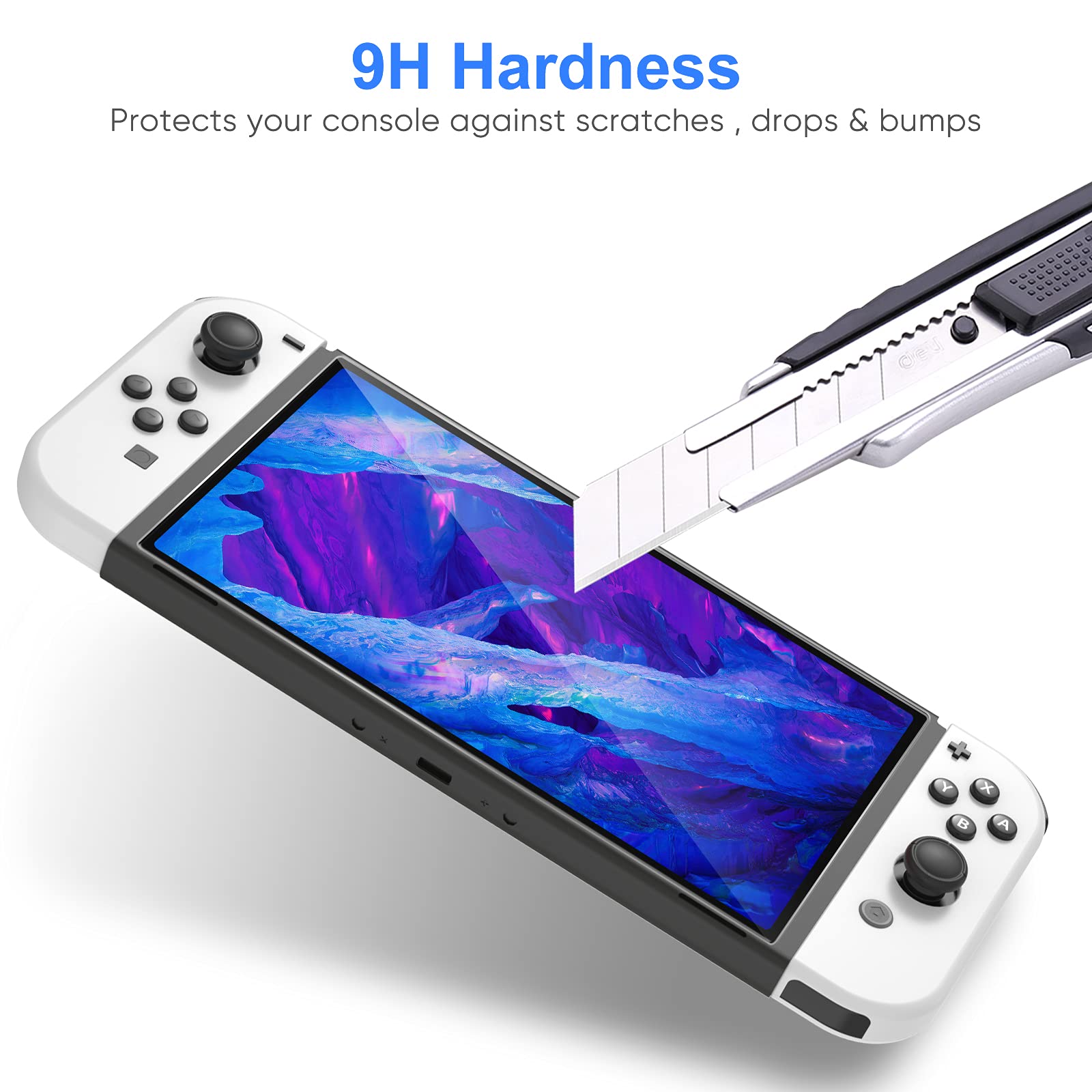 [3 Pack] Tempered Glass Screen Protector Compatible with Nintendo Switch OLED, MENEEA Clear Transparent HD Dockable Anti-Scratch 2.5MM Protective Film for Switch OLED Game Console Accessories