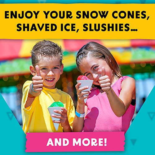 [4 Pack] Plastic Reusable Snow Cone Cups for Your Snow Cone Maker - No Leak, Durable Shaved Ice Cone Cups - Snow Cone Cup for Slushies, Shaved Ice Syrup or Juice - Family Pack Snow Cone Cups 6 oz