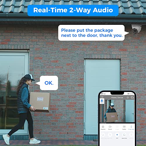 [121°Wide Angle+16Channel] Hiseeu 8MP/4K PoE Security Camera System,w/8Pcs 5MP IP PoE Security Camera Outdoor&Indoor,2 Way Audio,Waterproof,Alarm Light,Playback,3TB HDD,24/7 Home Surveillance NVR Kit