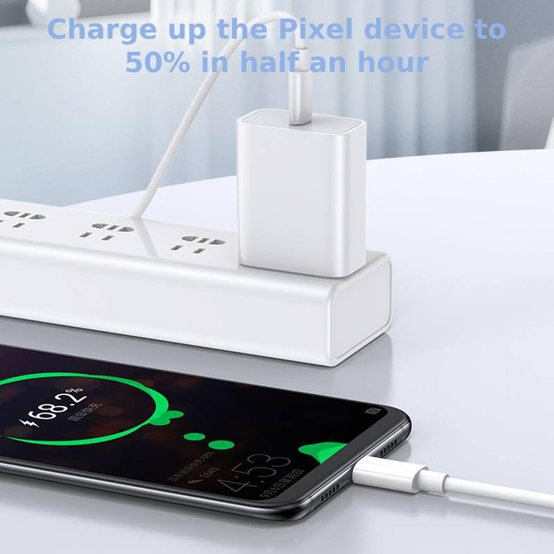 [2-Pack] 30W Pixel 8 7 Fast Charger for Google Pixel 8 8 Pro 7 7a 7 Pro 6 6a 6 Pro, 6.6ft PD USB C Phone Wall Fast Charging with Block (No Overheating When Charging)