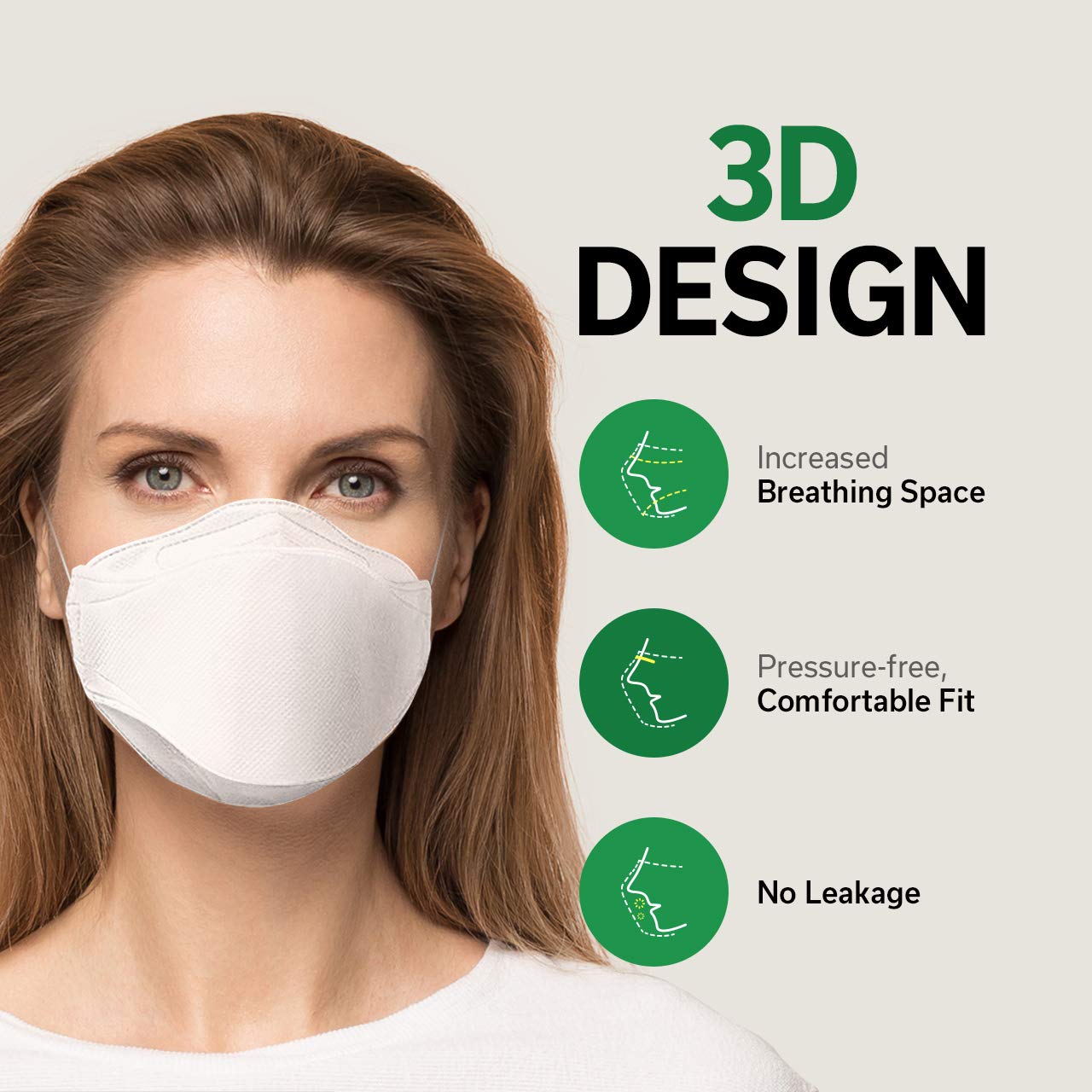 [30Masks] [KLEANNARA] KF94 Face Mask 4 Layer Premium 3D Design Face Safety Masks for Adult(White). Breathable Protective Masks Block 94% Dust. Made in KOREA [3Pcs/Pack - 10Packs]…