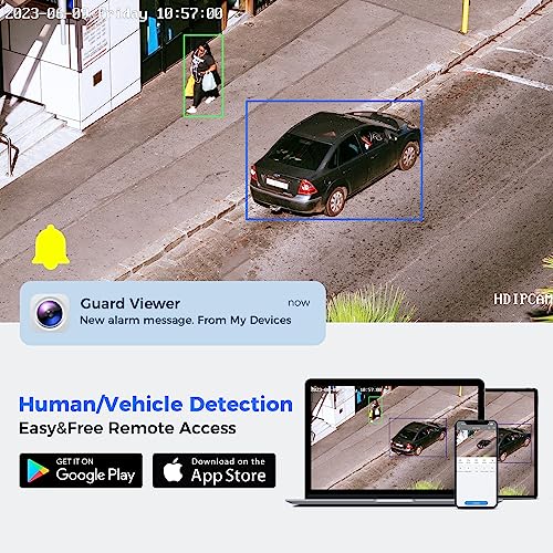 [121°Wide Angle+16Channel] Hiseeu 8MP/4K PoE Security Camera System,w/8Pcs 5MP IP PoE Security Camera Outdoor&Indoor,2 Way Audio,Waterproof,Alarm Light,Playback,3TB HDD,24/7 Home Surveillance NVR Kit