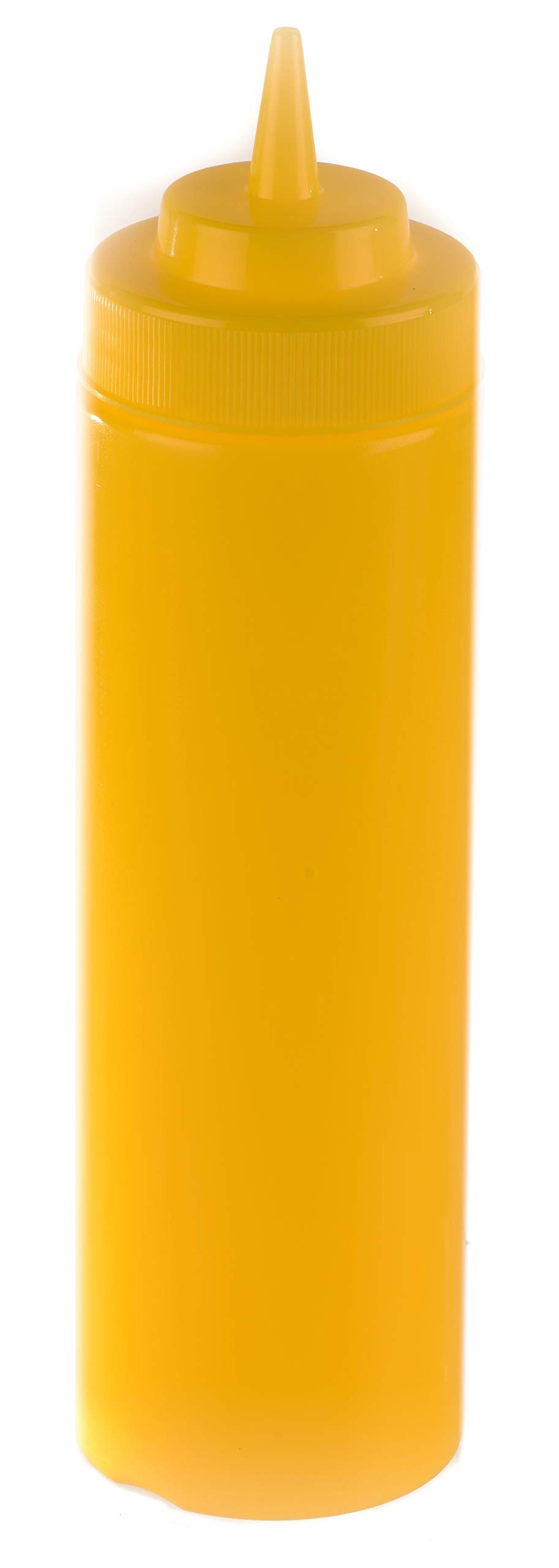 [2 PACK] 24 Oz Yellow Plastic Condiment Squeeze Bottles Squirt Bottle for Sauces, Dressing, Arts and Crafts, Ketchup, Mustard, Oil, BBQ - Clear Reusable Plastic Containers, BPA Free, Dishwasher Safe