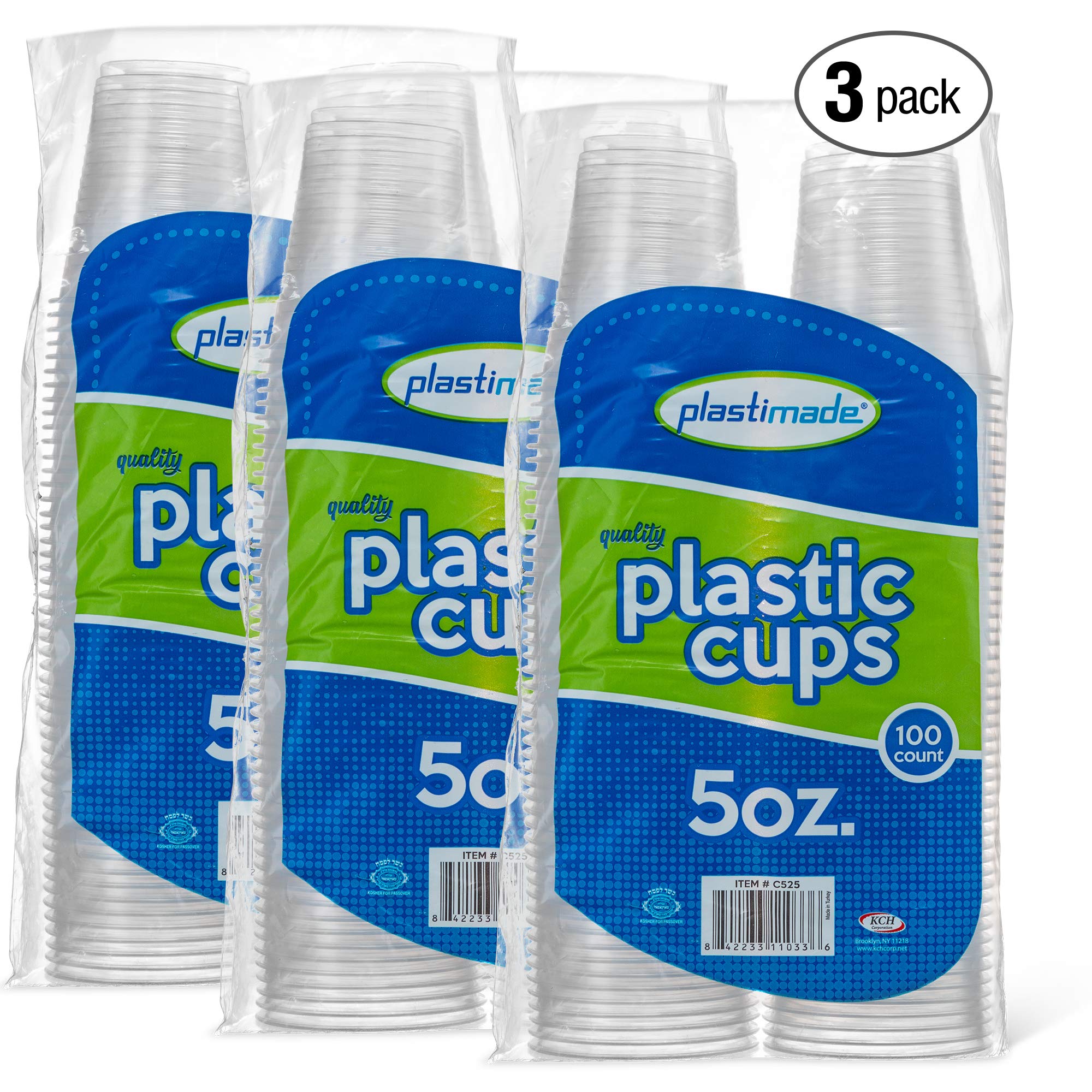 [2500 Count] PlastiMade 3 Oz Clear Plastic Disposable Reusable Cups For Drinking, Bathroom, Rinsing, Test, Medication, Party, Home, Office, Water, Juice, Kids. 25 Packs (1 Case)