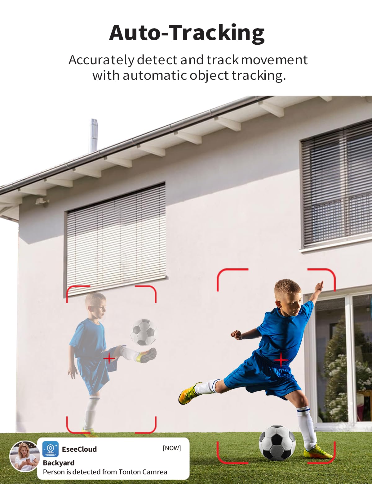 [2K,Auto-Track Camera] Tonton 3MP Wireless Pan and Tilt Outdoor WiFi Security Camera,2 Way Audio,Floodlight,Color Night Vision,Standalone Working,Also Works with All of Tonton Wireless NVRs
