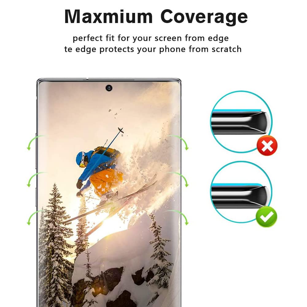 [2+2 Pack ] Galaxy S22 Ultra Screen Protector Tempered Glass, with 2 Pack Camera Lens Protector, 9H Hardness, Support Fingerprint, 3D Curved Glass Film for Samsung Galaxy S22 Ultra (6.8 Inch)