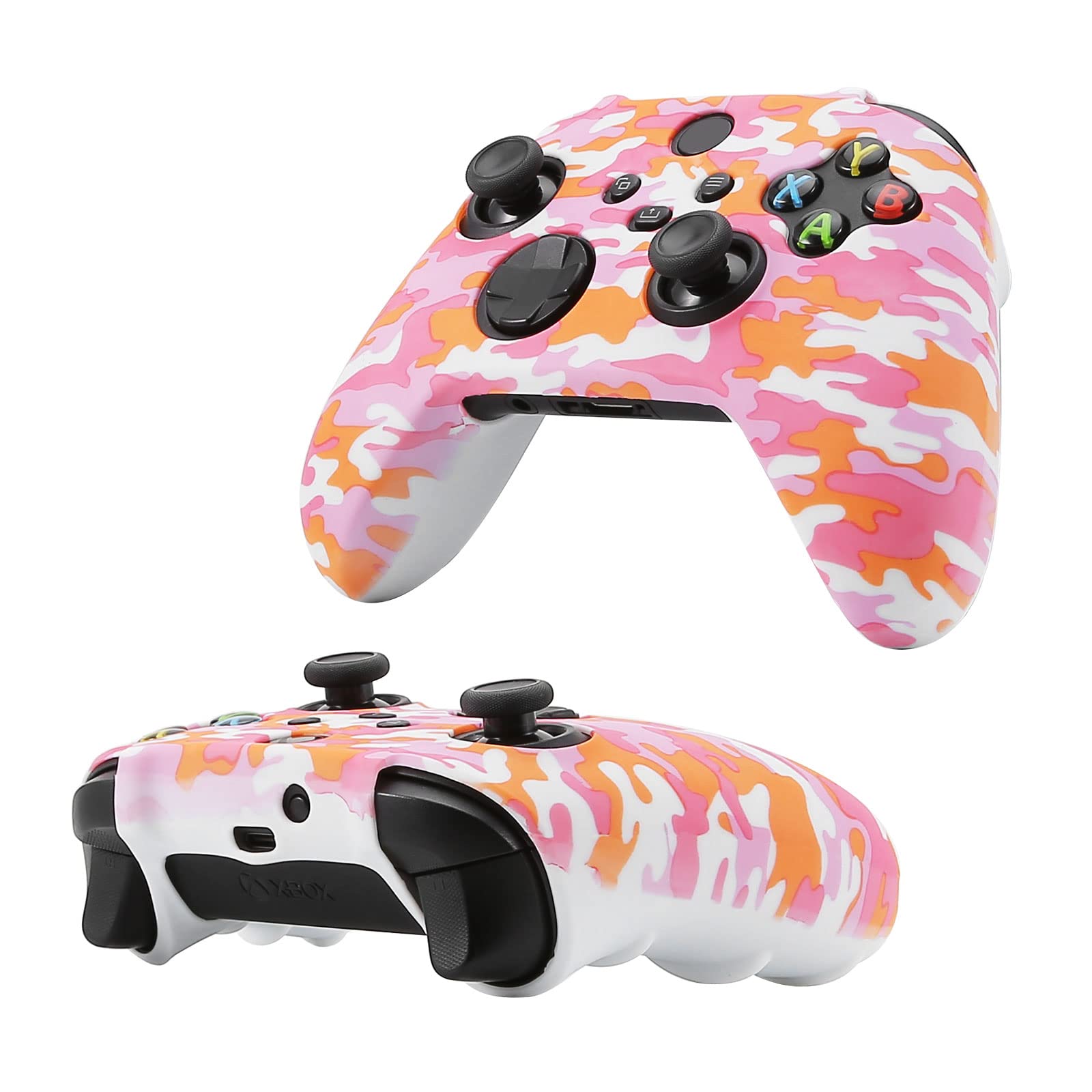 [2 Pack] Jusy Compatible with Xbox Series X/S Controller Soft Silicone Cover Skin, Anti-Slip Case Cover Protective Accessories Set, Dust-Proof Skin for Xbox Series X/S, with 10 Thumb Grips