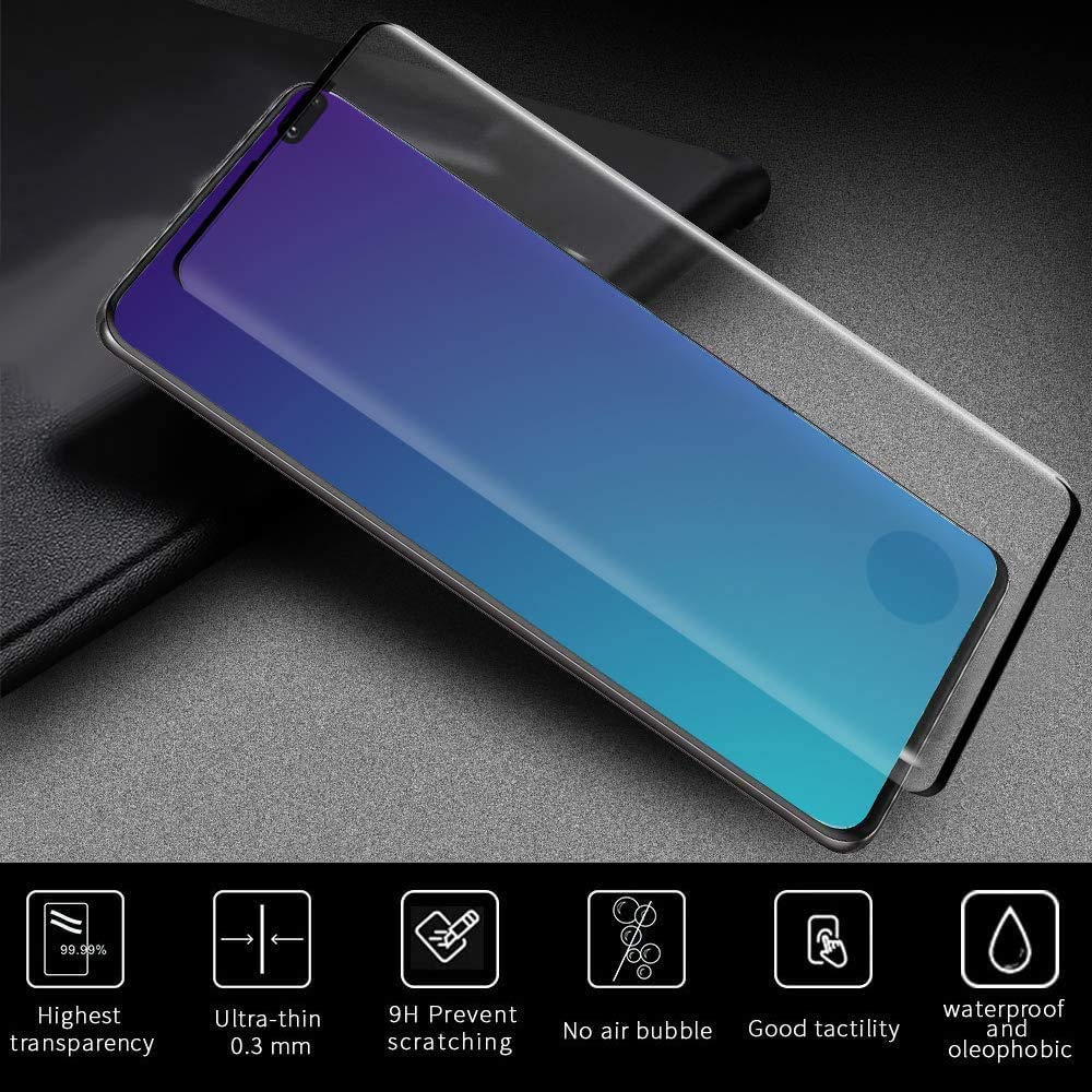 [2+2 Pack] Galaxy S10 Plus Screen Protector Include 2 Pack Tempered Glass Screen Protector + 2 Pack Tempered Glass Camera Lens Protector,9H Hardness,3D Curved,Bubble Free for Samsung Galaxy S10 Plus
