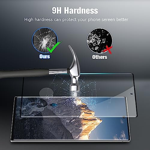 [2+2 Pack] Galaxy Note 10 Glass Screen Protector, HD Clear 9H Tempered Glass,Compatible Fingerprint, 3D Curved, Bubble-Free for Samsung Galaxy Note 10 Screen Protector (6.3")