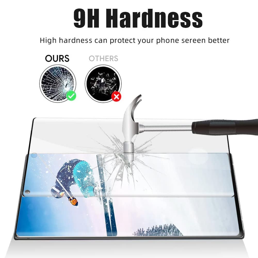 [2+2 Pack] (6.9Inch) screen protector, 9H Tempered Glass, Fingerprint Unlock, 3D Curved, HD Clear Scratch Resistant for Samsung Galaxy Note 20 ultra 5G Glass screen protector