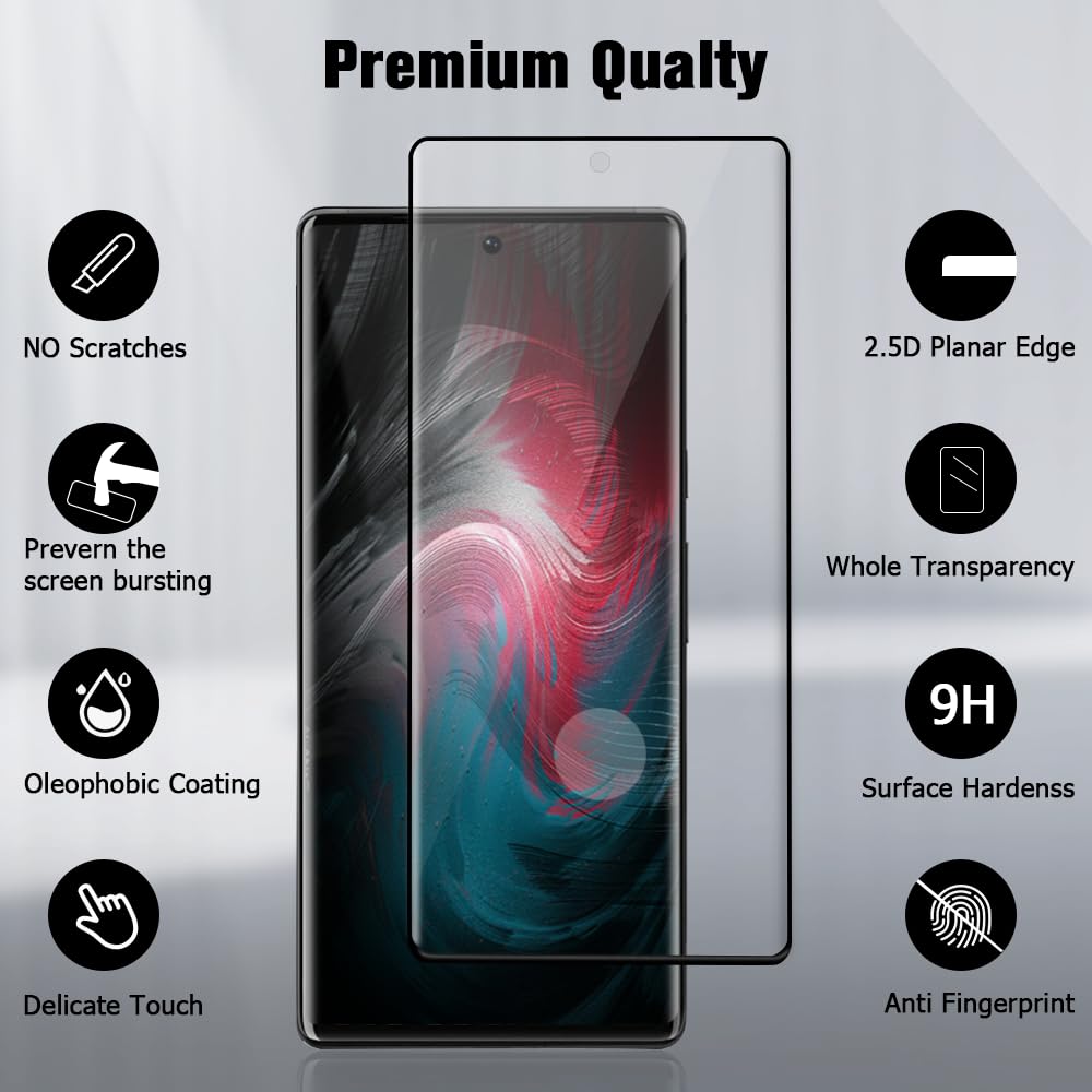 [2+2 Pack] Pixel 6 Pro Screen Protector with Camera Protector, HD Clear 9H Tempered Glass Fingerprint Unlock, 3D Full Coverage, Bubble Free for Google Pixel 6 Pro Glass Screen Protector (6.7 Inch)
