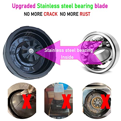 [ New Model] Replacement blender Blade for Ninja Accessories, Only Compatible with Nutri Ninja Foodi Power Blender SS150,SS151,SS300, SS350,SS351, SS351TGT, CO351B, SS100, SS101, SS101C, CO101B