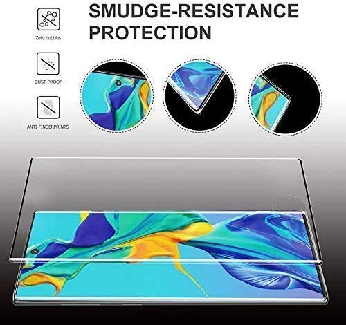 [2+2 Pack] Galaxy Note 10 Plus Screen Protector Include 2 Pack Tempered Glass Screen Protector +2 Pack Tempered Glass Camera Lens Protector,3D Curved,HD Clear for Samsung Galaxy Note 10 Plus