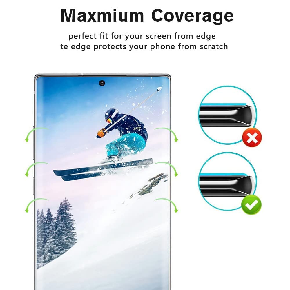 [2+2 Pack] (6.9Inch) screen protector, 9H Tempered Glass, Fingerprint Unlock, 3D Curved, HD Clear Scratch Resistant for Samsung Galaxy Note 20 ultra 5G Glass screen protector
