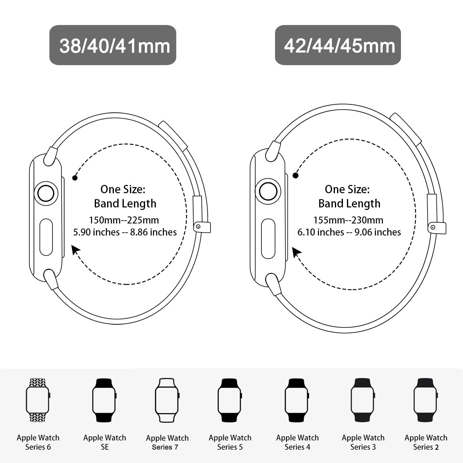 [2 PACK] Metal Stainless Steel Bands Compatible with Apple Watch Bands Series 8 7 6 5 4 3 2 1 SE 42mm 44mm 45mm, Mesh Loop Magnetic Milanese Strap for iWatch Bands (Black & Graphite)