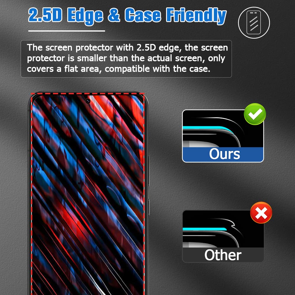 [2+2 Pack] Galaxy S22 Privacy Tempered Glass Screen Protector + Camera Lens Film [9H Hardness] [ Full Coverage] [Anti-Fingerprints] Support Fingerprint Unlocking for Samsung Galaxy S22 5G(6.1 Inch)
