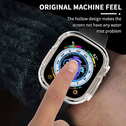 [2 Pack] Penom Compatible for Apple Watch Ultra Case 49mm Bumper Cover, Soft TPU Shockproof Protective Scratch-Resistant Frame for iWatch Series 8 Ultra 49 MM [No Screen Protector]- Clear