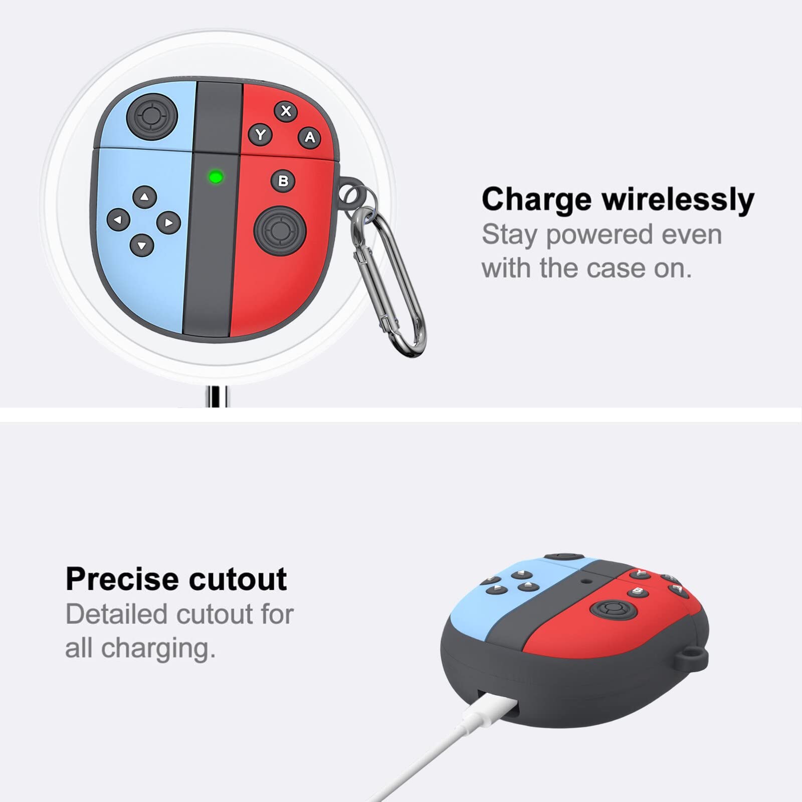 [3 in 1] Case Compatible with Bose QuietComfort Earbuds II/Bose QuietComfort Ultra with Cleaner Kit, 3D Silicone Cute Cartoon Game Console Protective Shockproof Covers for Boys