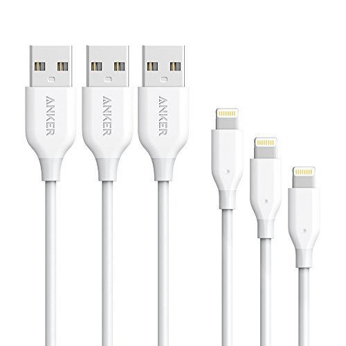 [3 Pack: 3ft/6ft/10ft] Anker Powerline Lightning Cable Apple MFi Certified - Lightning Cables for iPhone Xs/XS Max/XR/X / 8/8 Plus / 7/7 Plus / 6 / 6s, iPad Mini / 4/3 / 2, iPad Pro Air 2