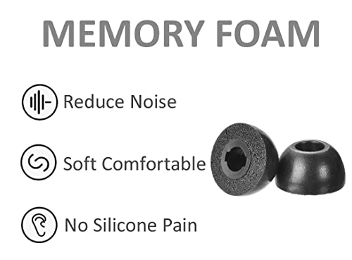 [ 6 Pairs ] Galaxy Buds 2 Pro Memory Foam Tips, No Silicone Eartips Pain Soft Comfortable Replacement Earbud Ear Tips Compatible with Beats Fit Pro/Studio Buds/Galaxy Buds 2 Pro Black S/M/L
